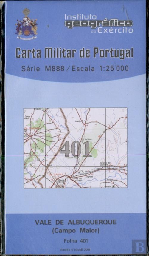 Carta Militar de Portugal (esc.1:25,000) nº 401 - VALE DE ALBUQUERQUE ...