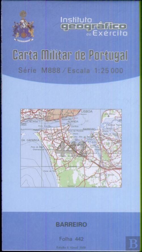 Carta Militar de Portugal (esc.1:25,000) nº 442 - BARREIRO, de - Livro