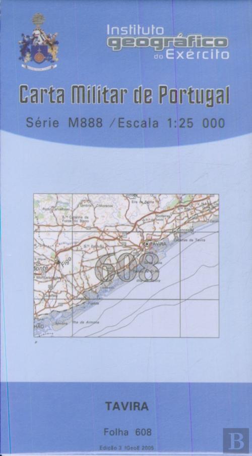 Carta Militar de Portugal (esc.1:25,000) nº 608 - TAVIRA, de - Livro