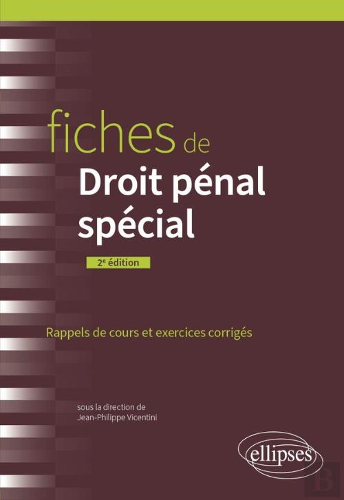 Fiches De Droit Pénal Spécial : A Jour Au 15 Mai 2024 (2e Édition ...